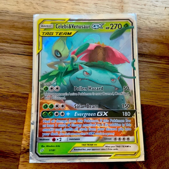 Pokemon | Games | Celebi And Venusaur Gx Tag Team Pokmon Card | Poshmark